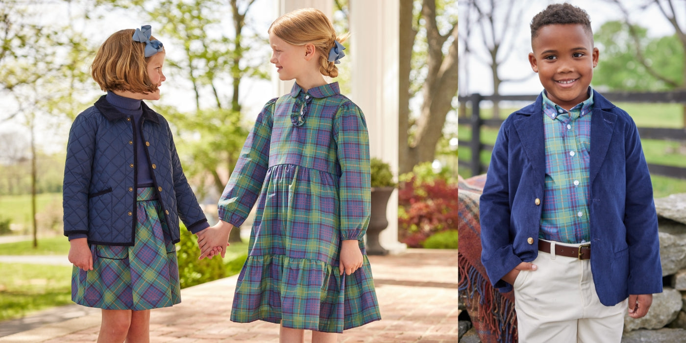 Little Boy's and Girl's Ashford Tartan Plaid Clothes – Little English