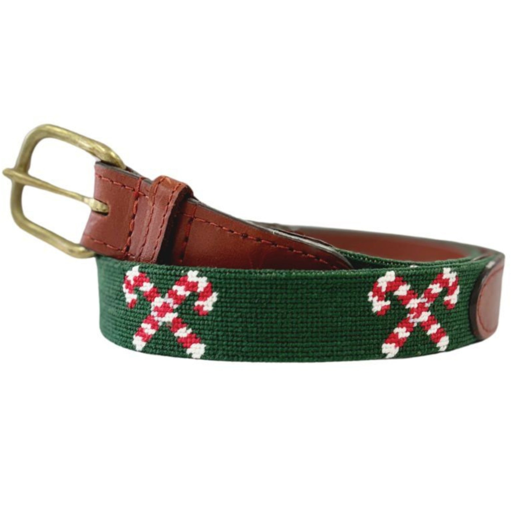 Boy's Needlepoint Belt - Candy Canes – Little English