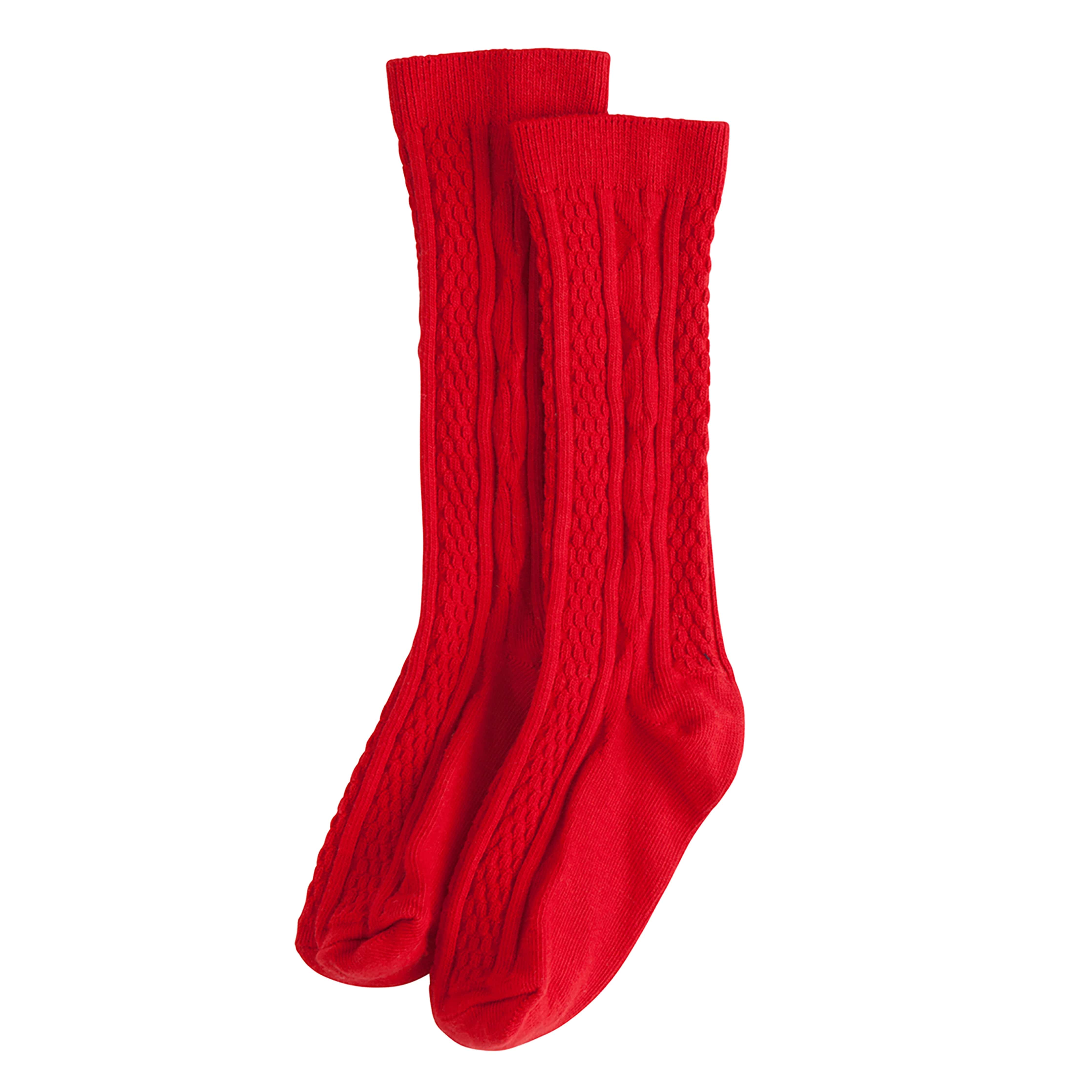 Girl's Red Knee High Socks - Classic Clothes – Little English