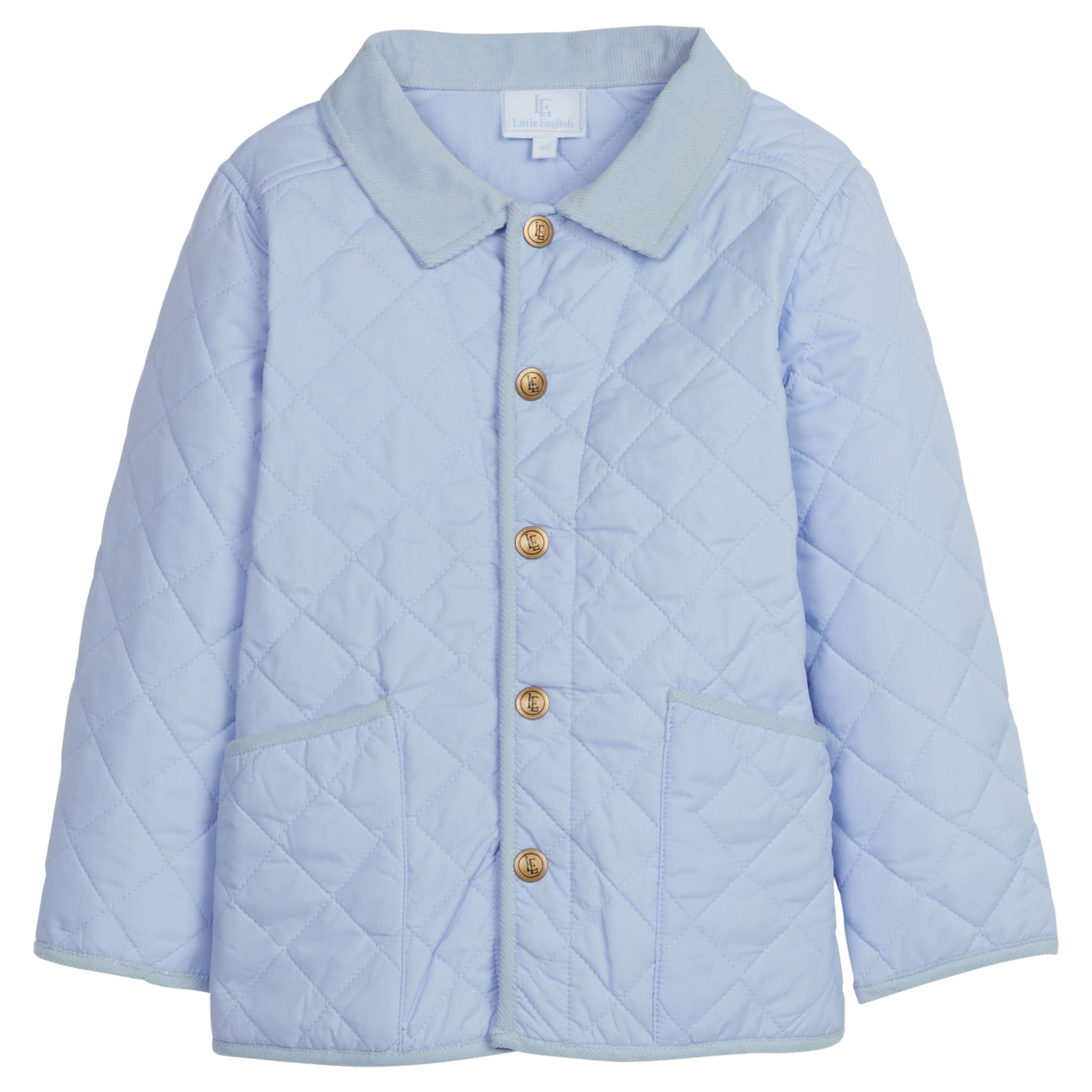 Childs Classic Quilted Jacket in Light Blue | Little English