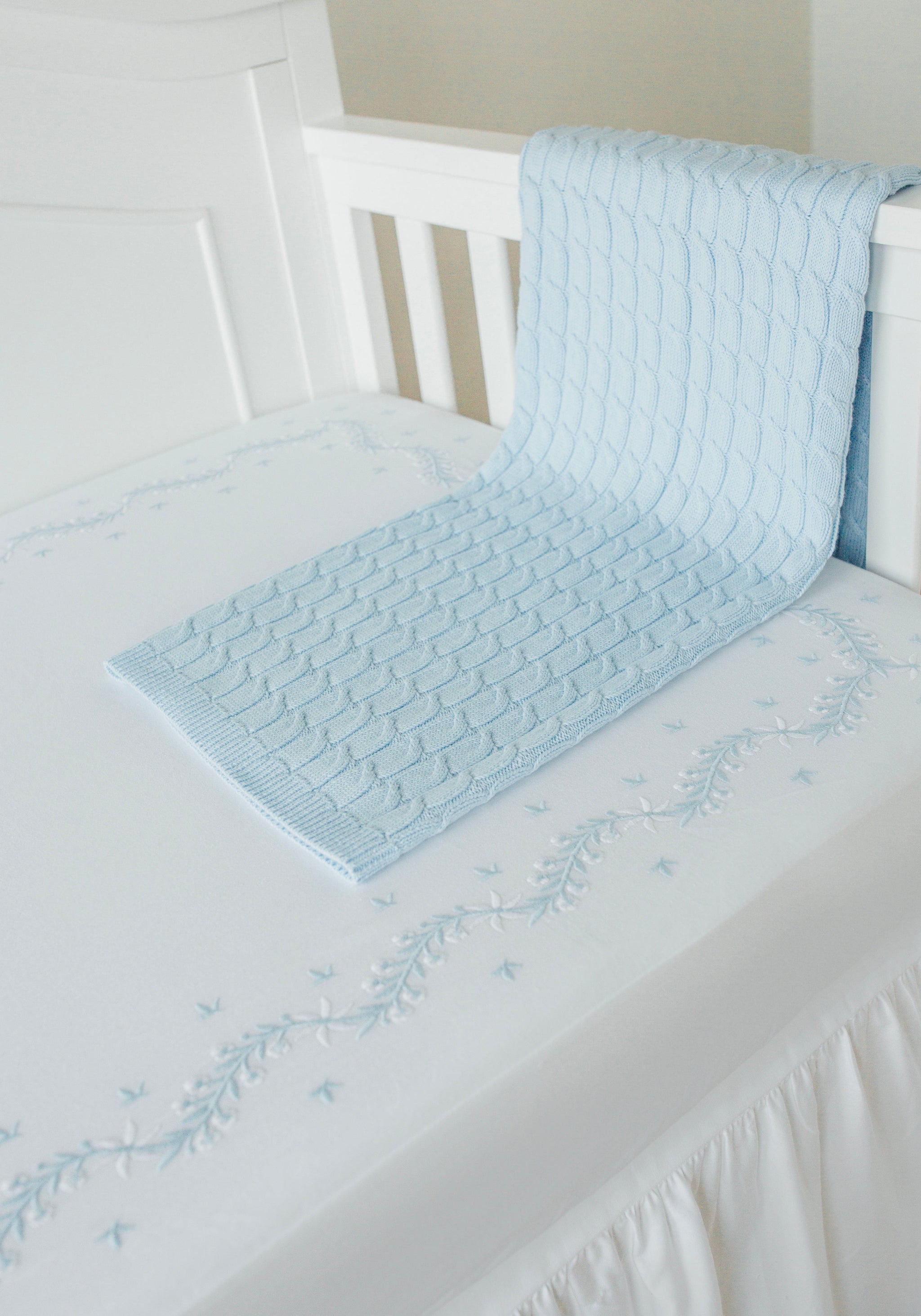Sky Blue Crib Sheet - Luxury Baby Nursery Gifts – Little English