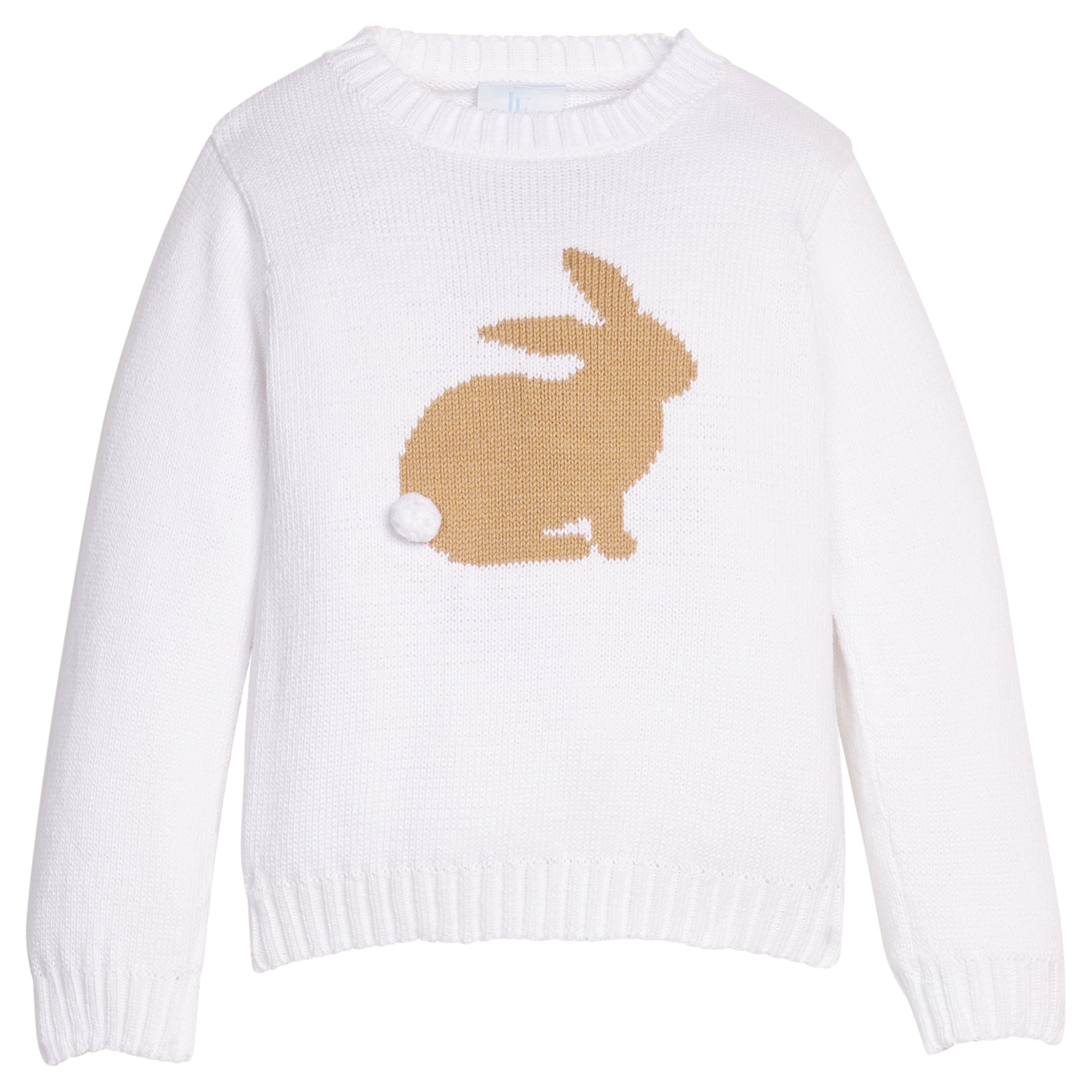 Bunny Intarsia Sweater - White Unisex Easter Bunny Sweater – Little English