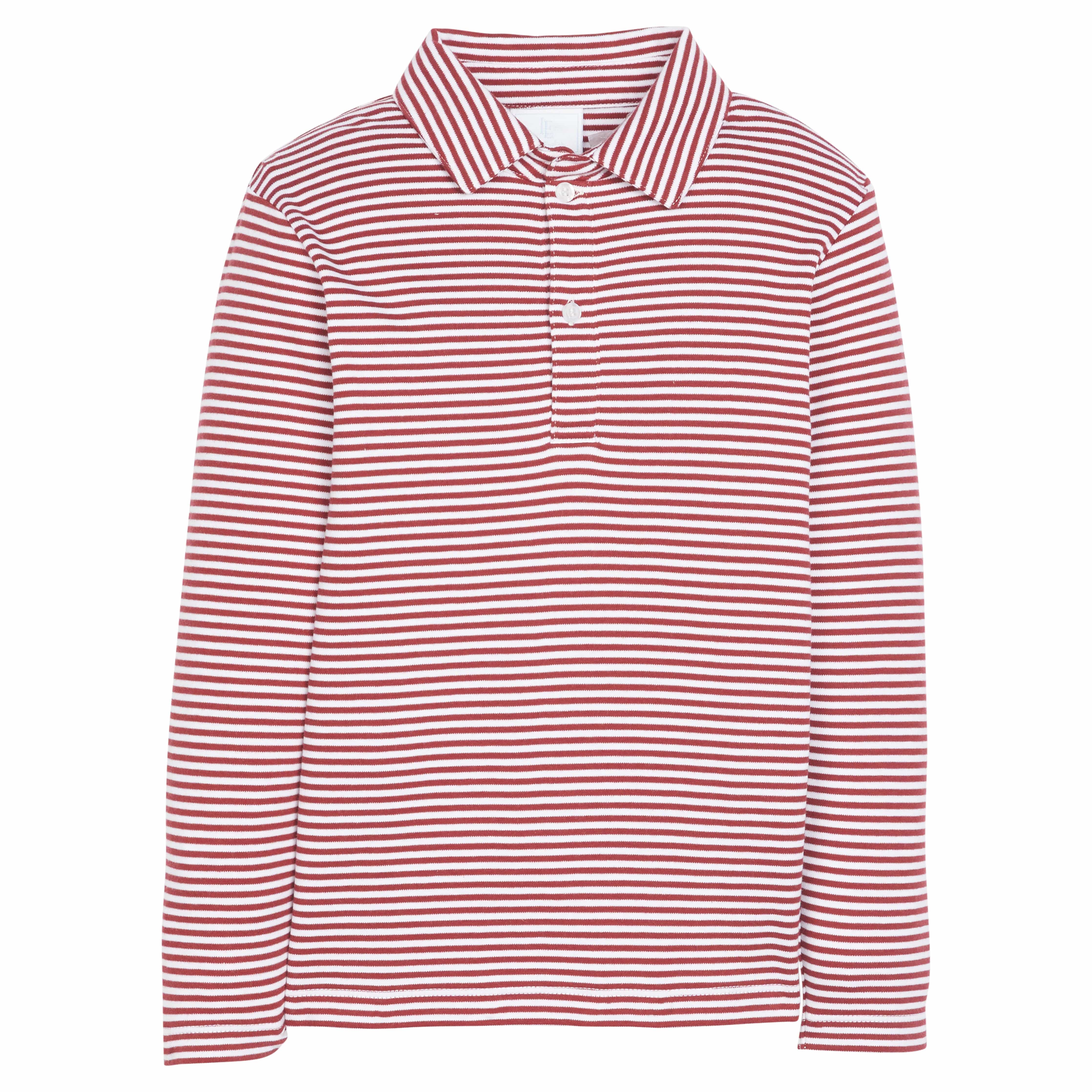 Long Sleeve Polo - Maroon Stripe – Little English