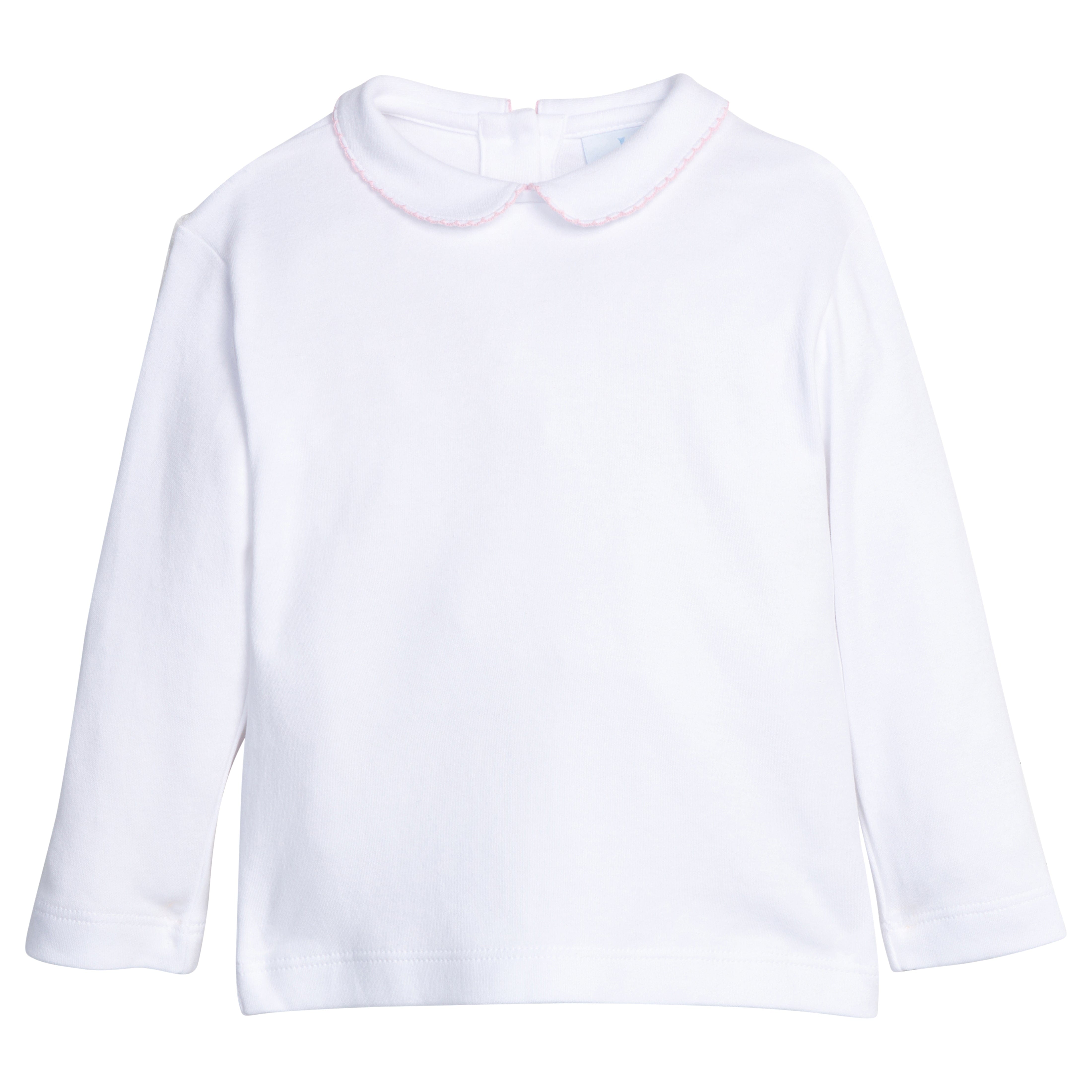Baby Girl Light Pink Peter Pan Picot Blouse | Little English