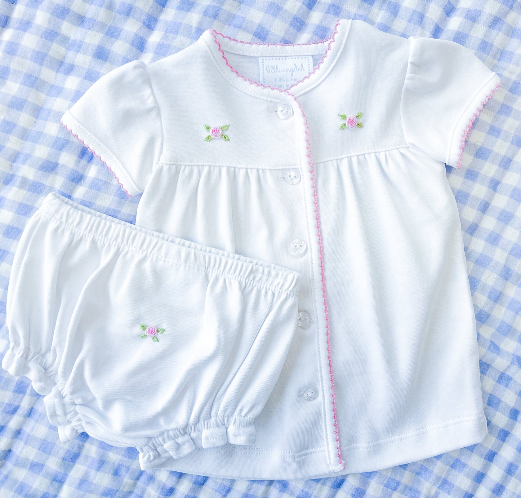 Baby Girl Layette Set - Infant Pink Rose Outfit – Little English