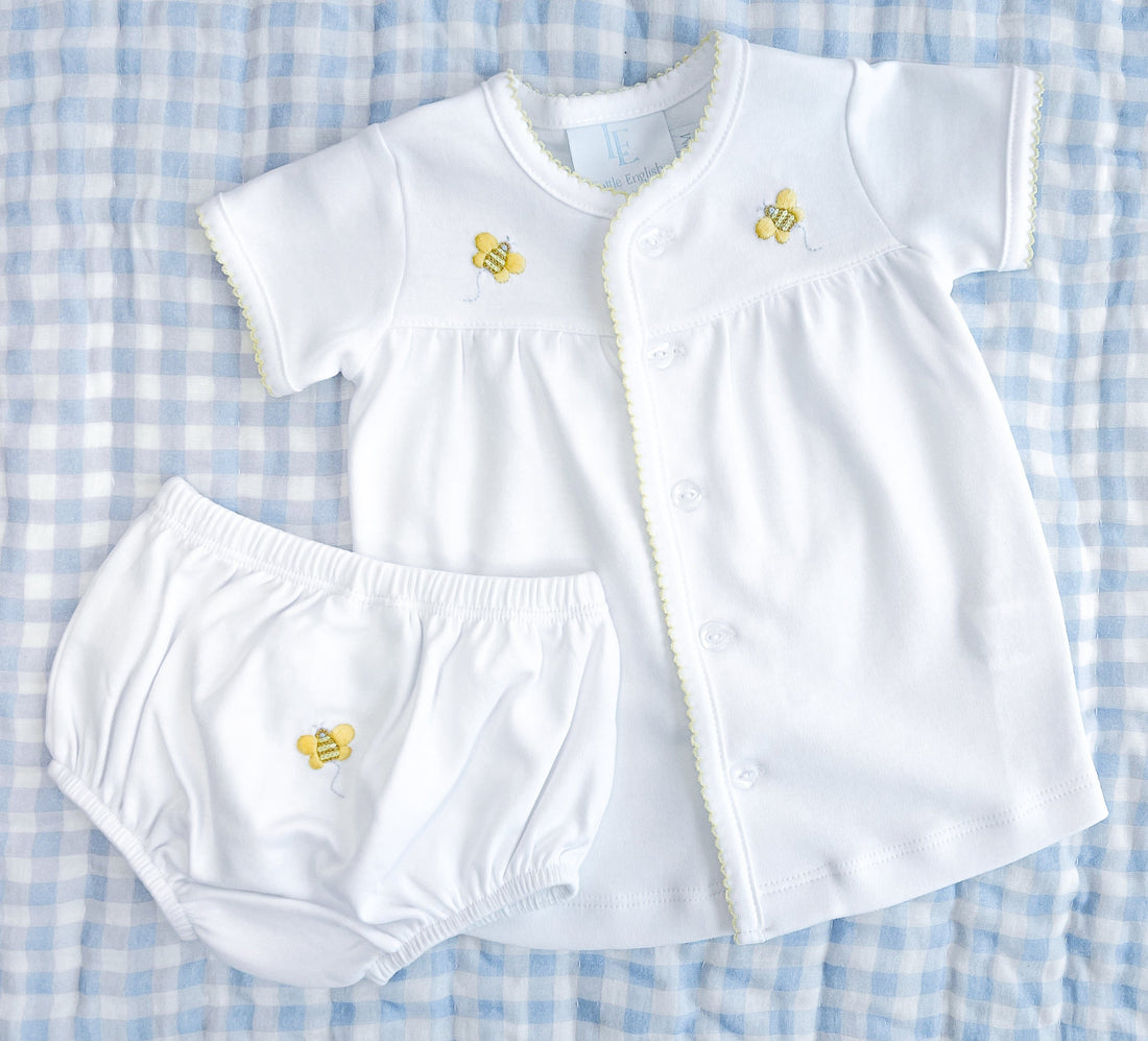 Bee Pinpoint Layette Knit Set - Gender Neutral Baby Shower Gift ...