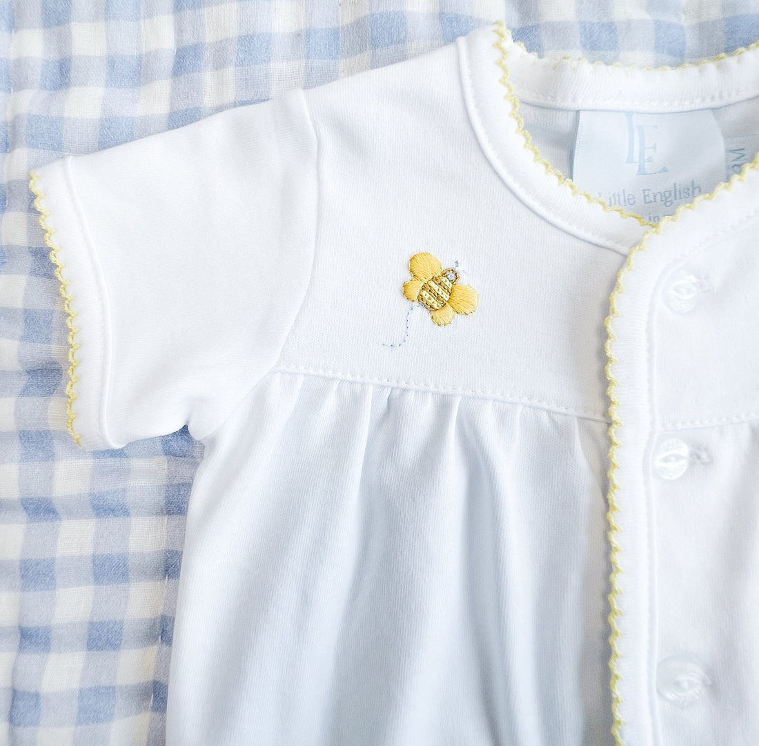 Bee Pinpoint Layette Knit Set - Gender Neutral Baby Shower Gift ...