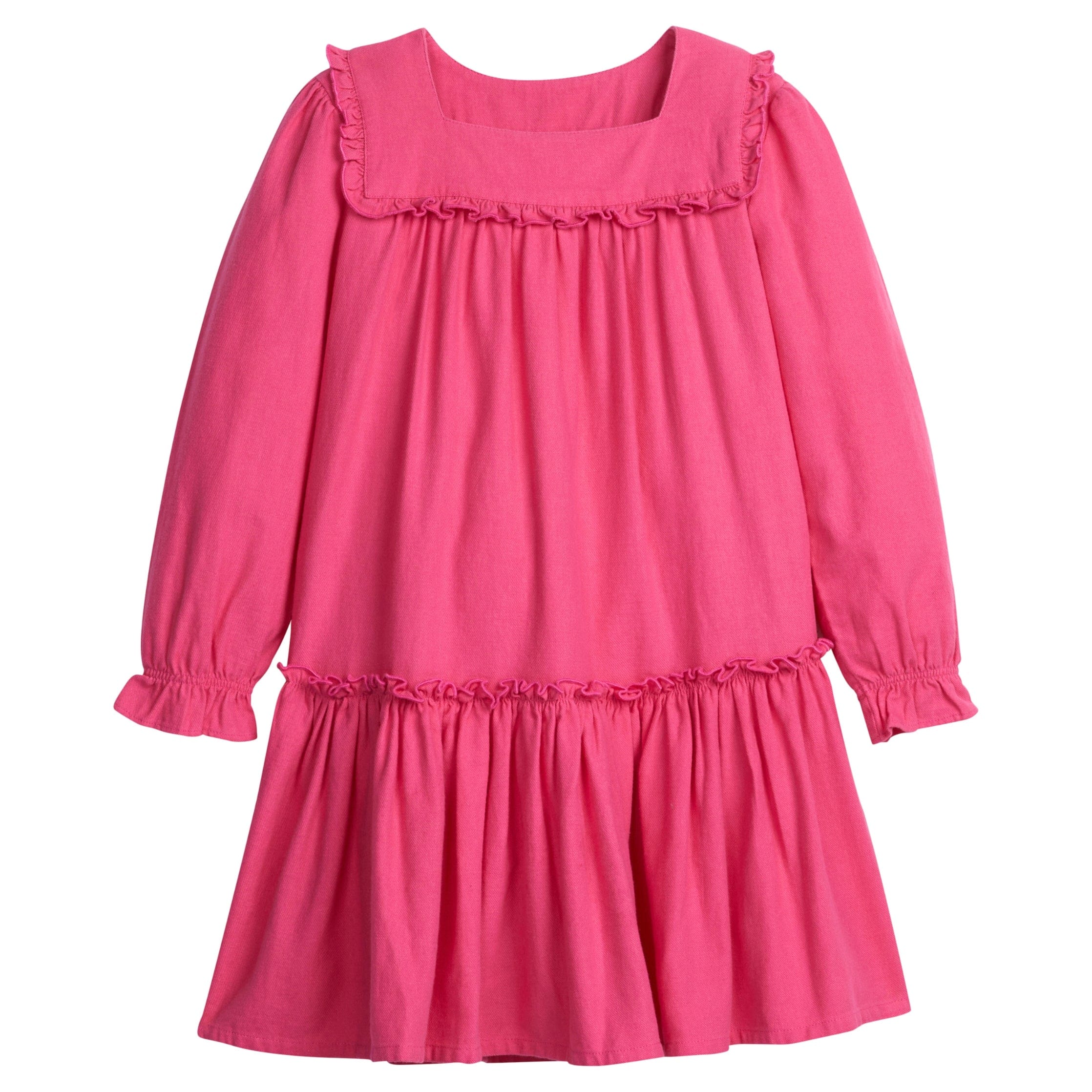 Pink Tara Dress - Little Girl's Casual Ruffle Dress – Little English